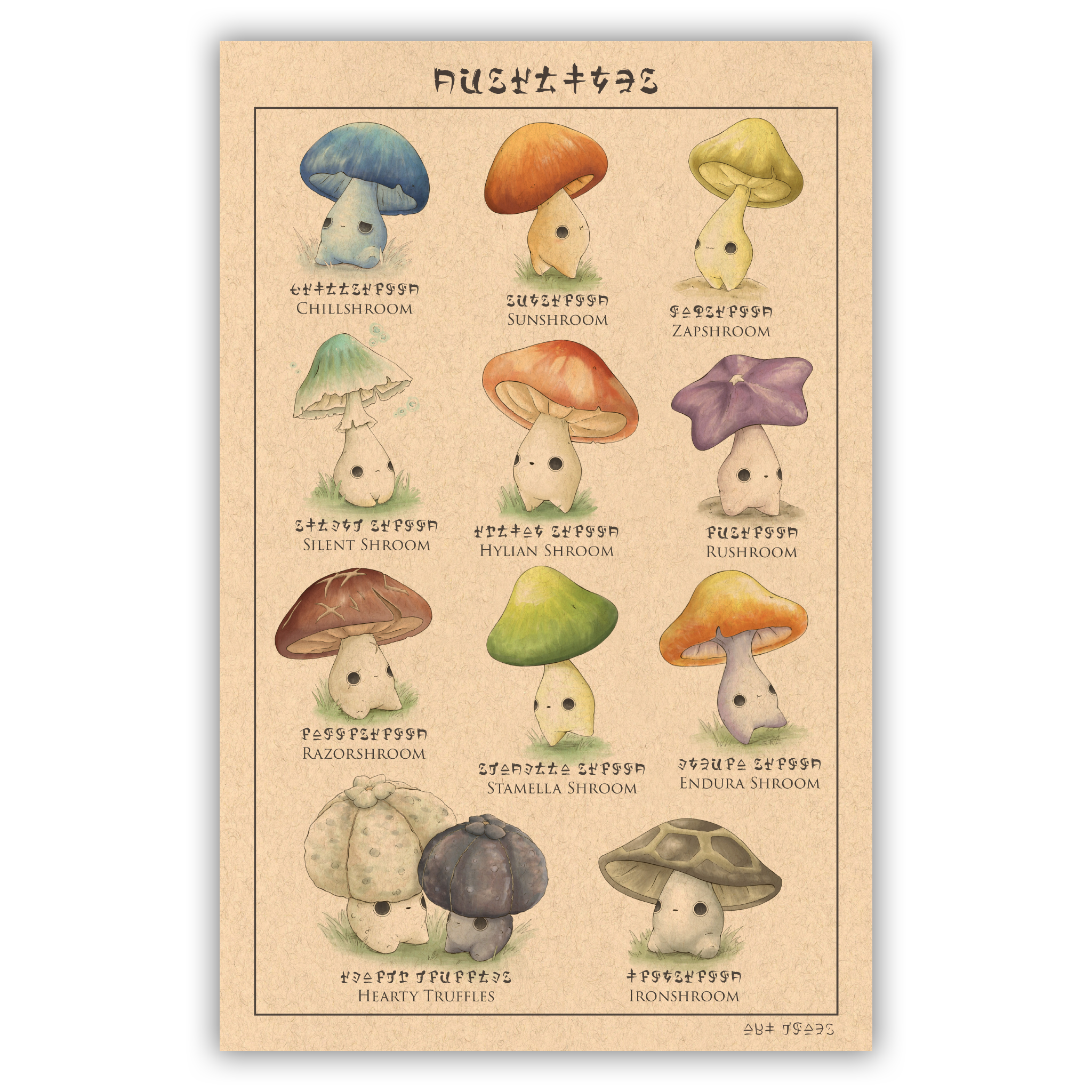 Legend of Mushlings Identification Print – Abi Toads